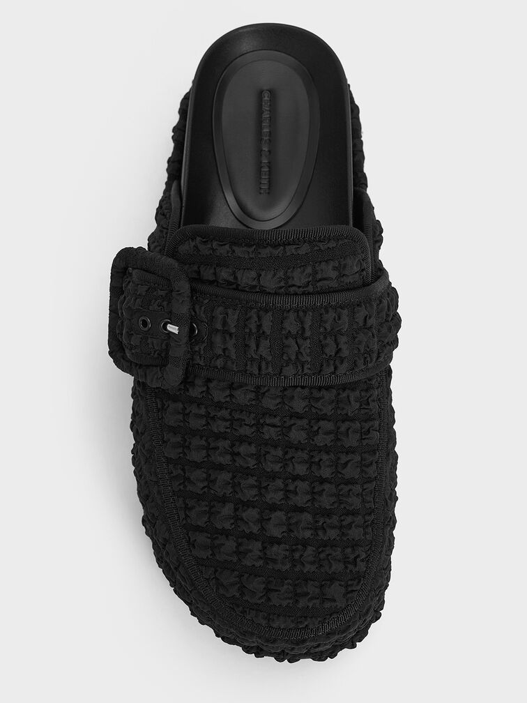 Loren ローレン テキスチャープラットフォームミュール - ブラックテクスチャード | CHARLES & KEITH (チャールズアンド ...