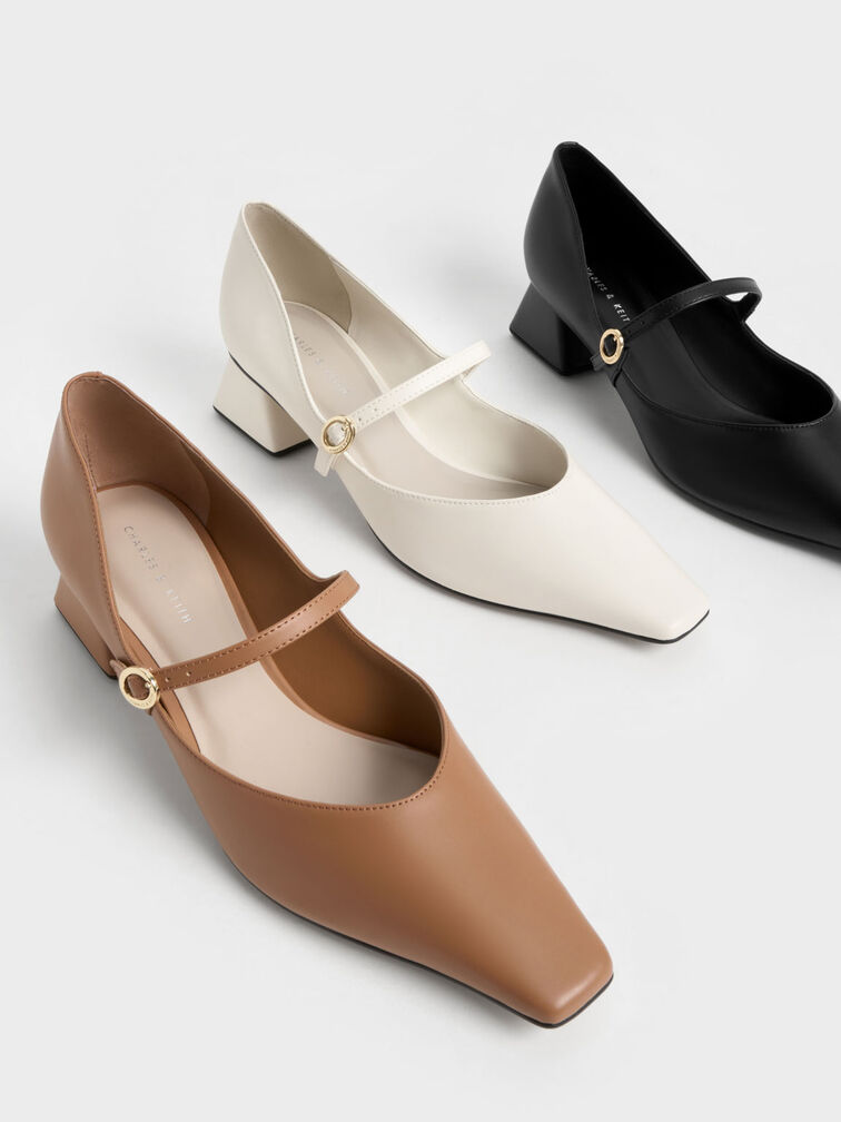 テーパード スクエアトゥメリージェーン - チョーク | CHARLES & KEITH (チャールズアンドキース) 公式通販