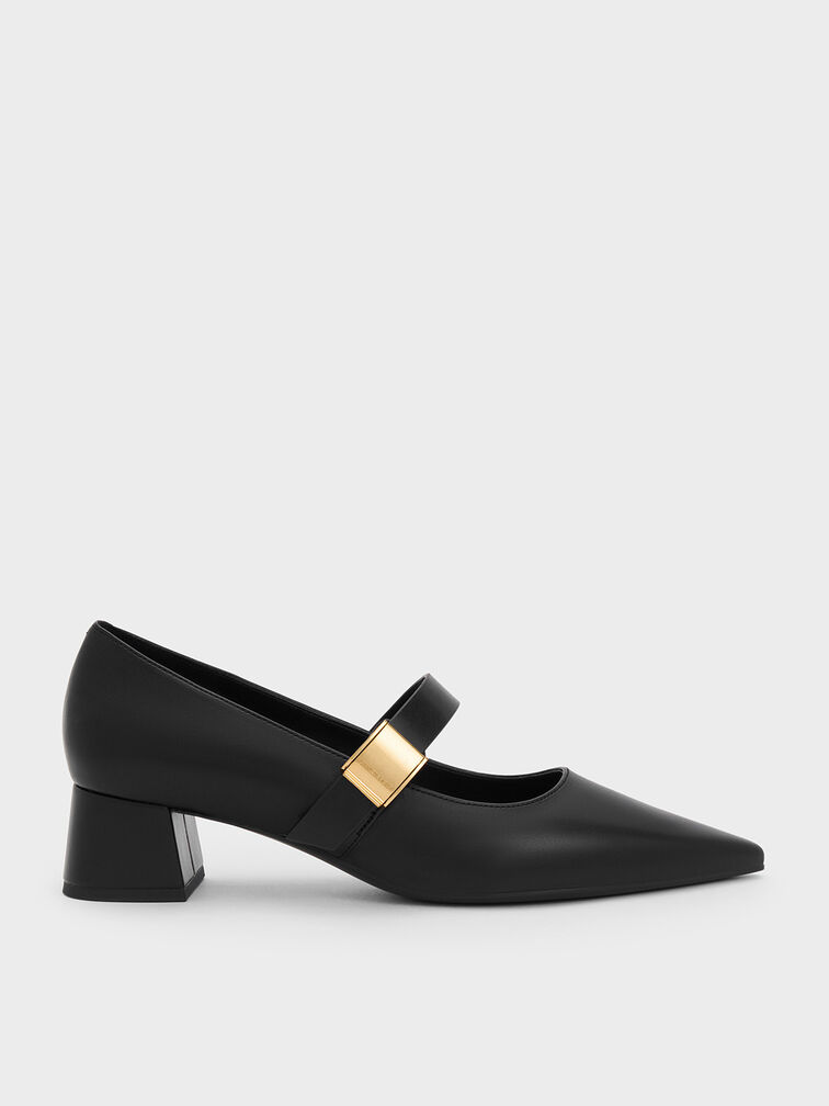 Yvette イヴェット メタリックアクセントメリージェーンパンプス - Black | CHARLES & KEITH (チャールズアンド ...