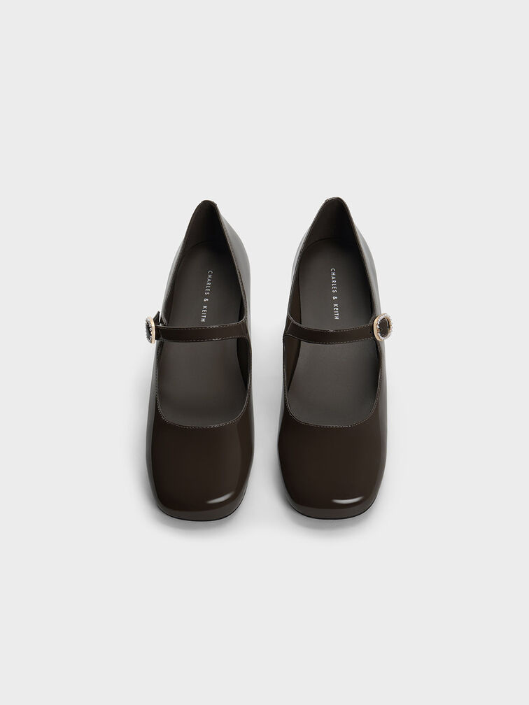 パテント パールバックルメリージェーン - ブラウン | CHARLES & KEITH (チャールズアンドキース) 公式通販