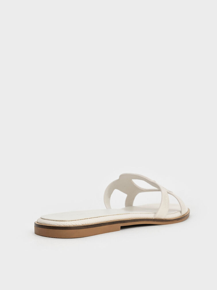 カットアウト スライドサンダル - アニマルプリントホワイト | CHARLES & KEITH (チャールズアンドキース) 公式通販