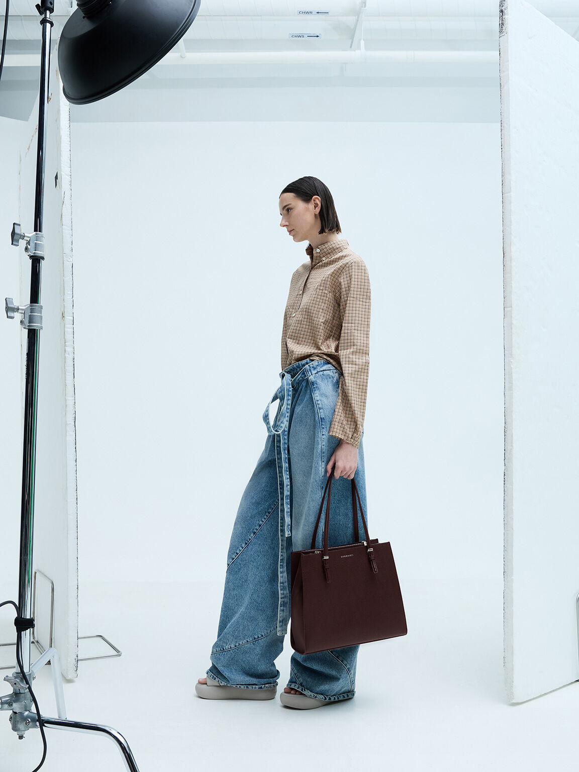 クラシックダブルハンドル トートバッグ - プラム | CHARLES & KEITH (チャールズアンドキース) 公式通販