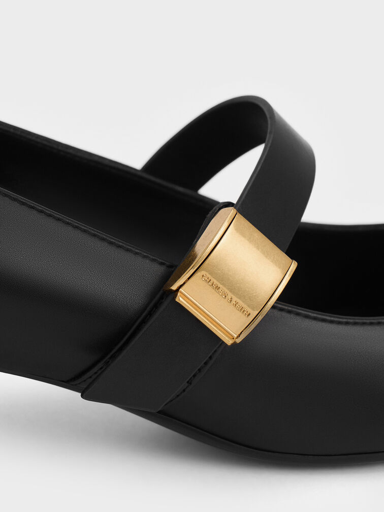 Yvette イヴェット メタリックアクセントメリージェーンパンプス - Black | CHARLES & KEITH (チャールズアンド ...